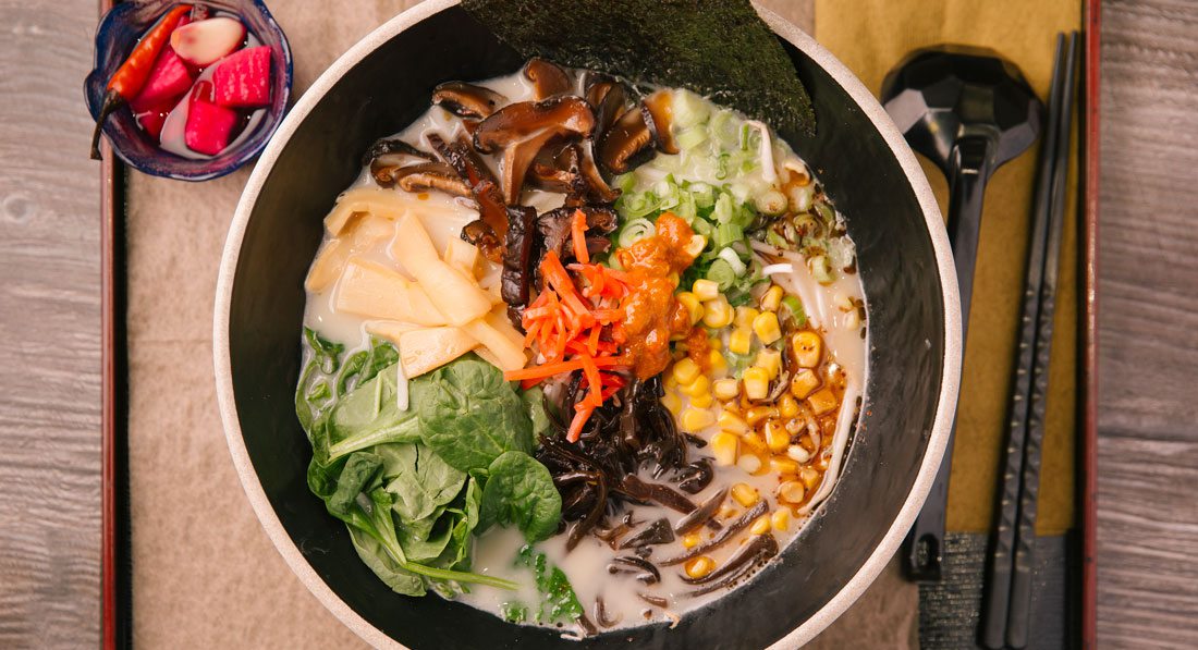 Veggie Ramen at Karai Ramen + Handroll