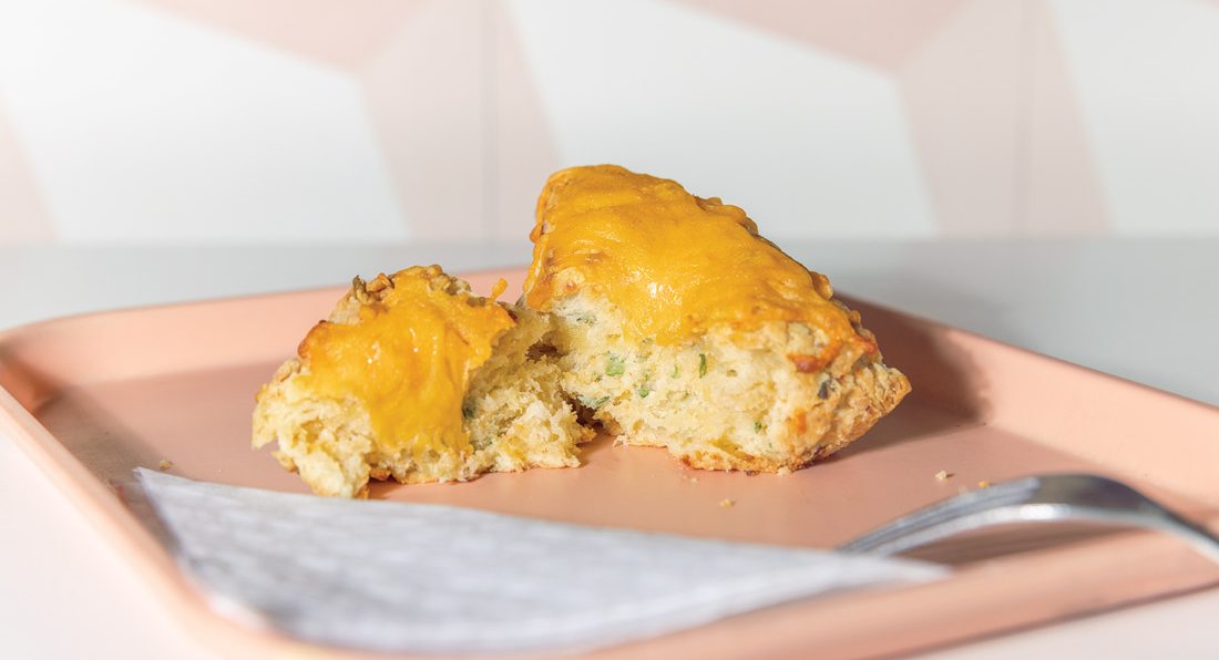 Cheddar-Chive Scone from Kingdom Coffee | 417 Magazine